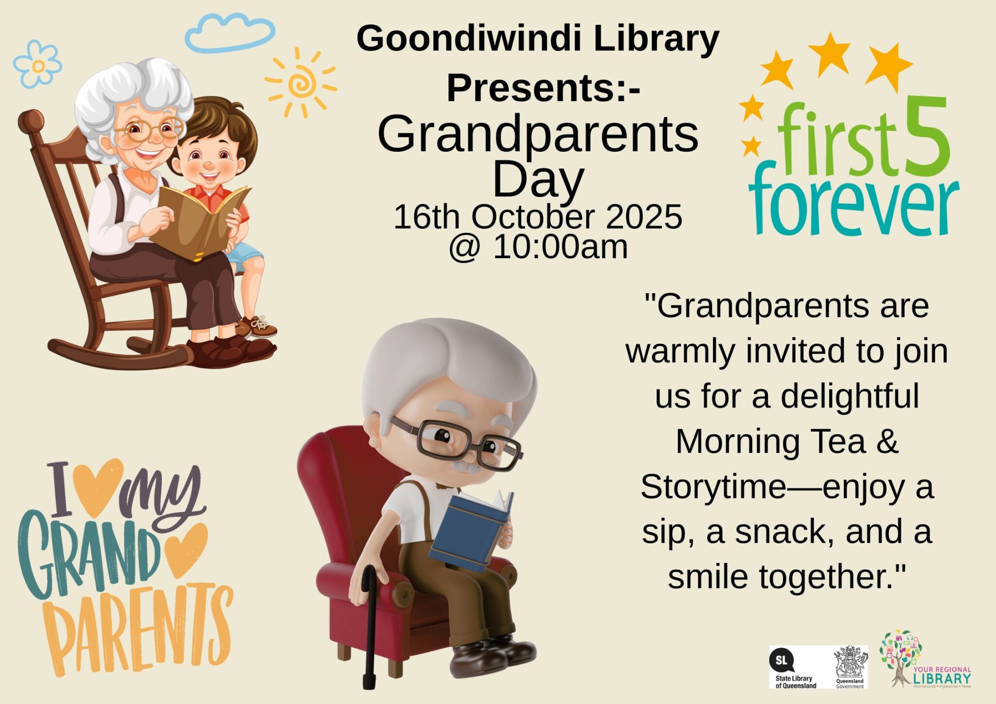 First 5 Forever - Grandparents Day - Queensland Seniors Month